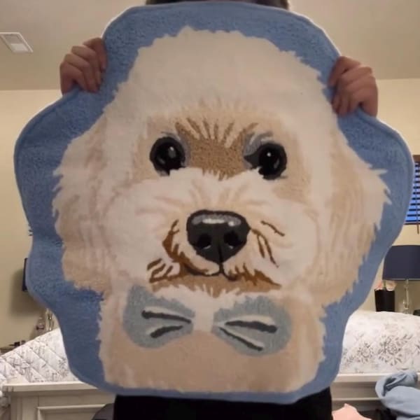 Custom Pet Portrait Rug - Personalized Cartoon Pet Rug, Animals, Dog ...