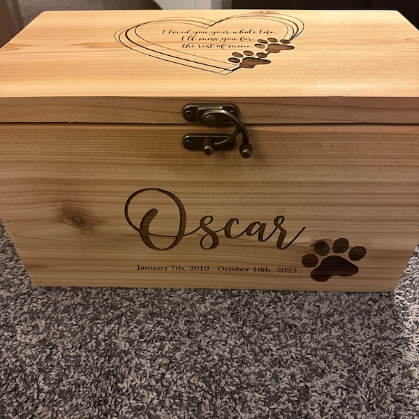 Dog Memorial Box Pet Keepsake Box Pet Memorial Pet Urn personalized Pet ...