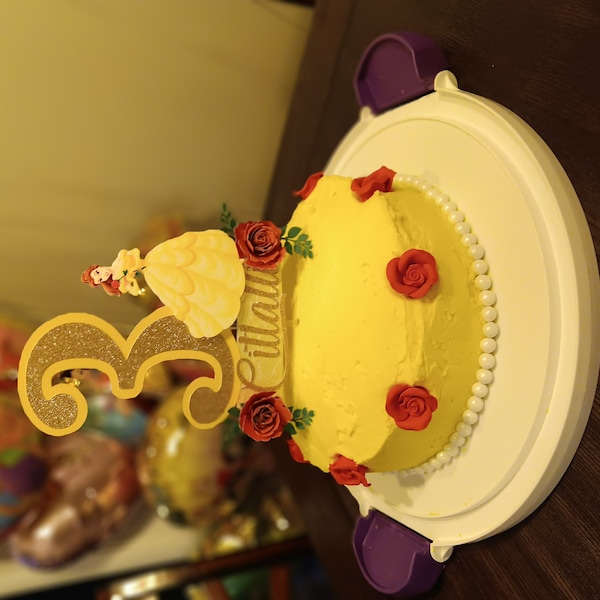 Princess Belle Personalized Cake Topper, Beauty and the Beast Party ...