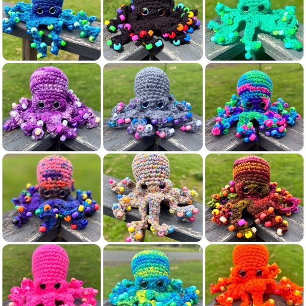 Beaded Fidget Octopus Crochet Pattern: Beginner Friendly, No Sew ...
