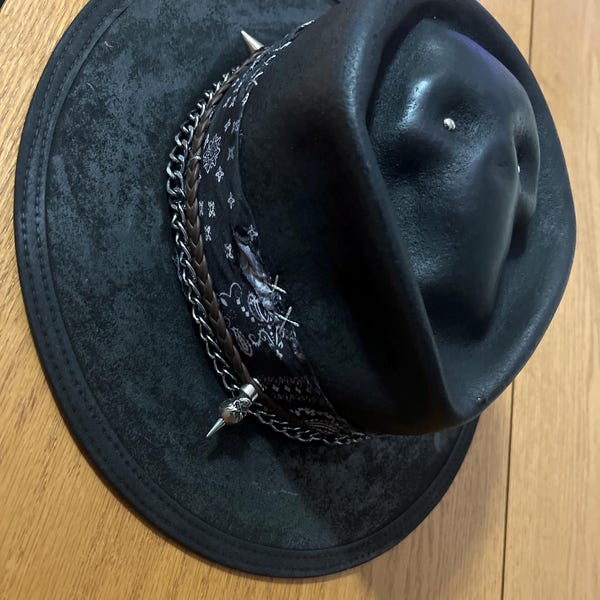 Vintage Rare Custom Open Crown Hat,high Bowler Western Cowboy ...