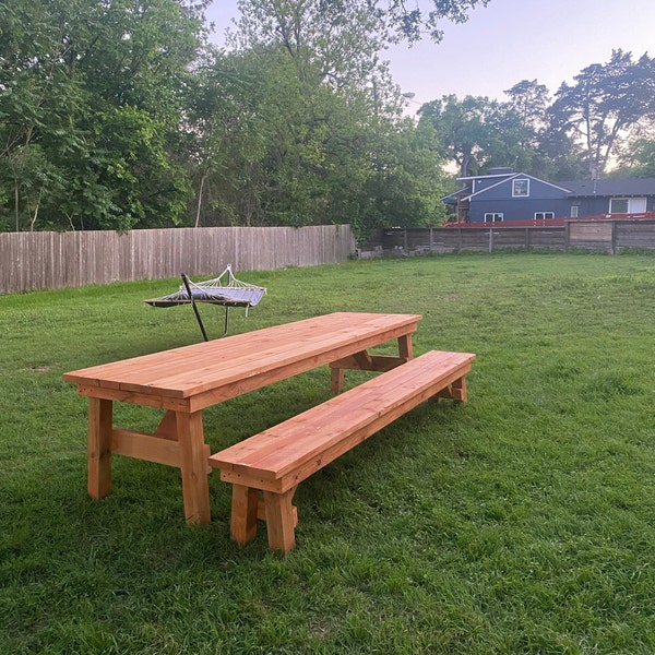 Classic Picnic Table With Separate Benches-how to Plan - Etsy