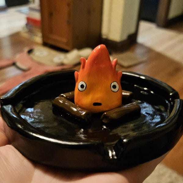 Calcifer Handmade Clay Ash Tray - Etsy
