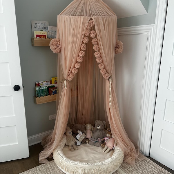 Canopy Maxi Boho Twist Natural Cotton Linen | Hanging Canopy | Reading ...