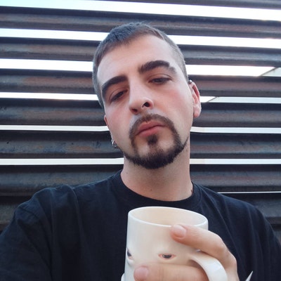 Hand Painted Plain Eyes Striped Handle Clay Coffee Mug, Funky Mug ...