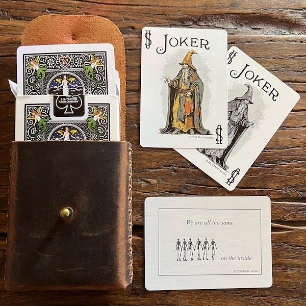 Leather Playing Card Case, Poker Card Storage Case, Playing Card Sleeve ...