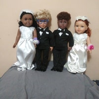 Tuxedo 5 Piece Tuxedo Set Clothes Fits 18 Inch Boy Doll Black Jacket ...