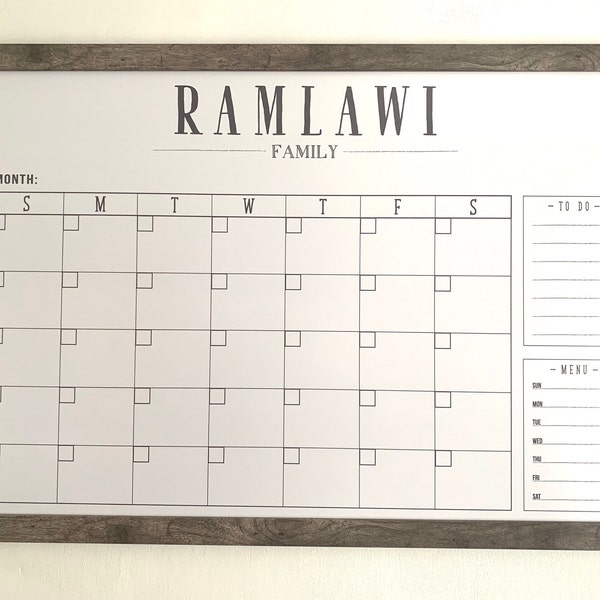 Family Dry Erase Chalkboard Calendar , Landscape 36" X 24" Grease Board ...