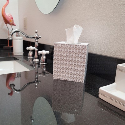 SILVER GLITTER TISSUE Box Cover-super Sparkling Octagon/prisma Glitter ...