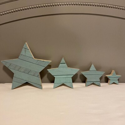 Nursery Wall Decor, Blue Stars, Light Baby Blue Star, Wood Star, Wooden ...