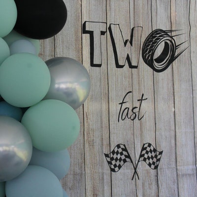 First Birthday Decal Fast One Backdrop Fast One First Birthday Happy ...