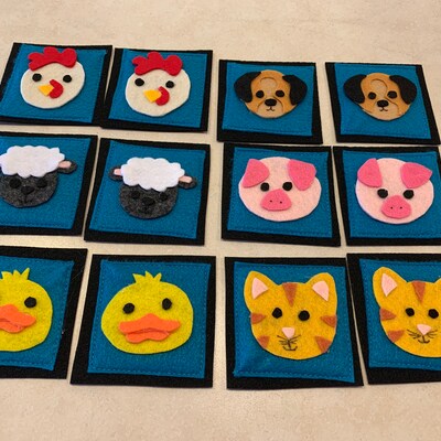 Farm Animal Match Game for Felt Board DIY Downloadable Pattern - Etsy