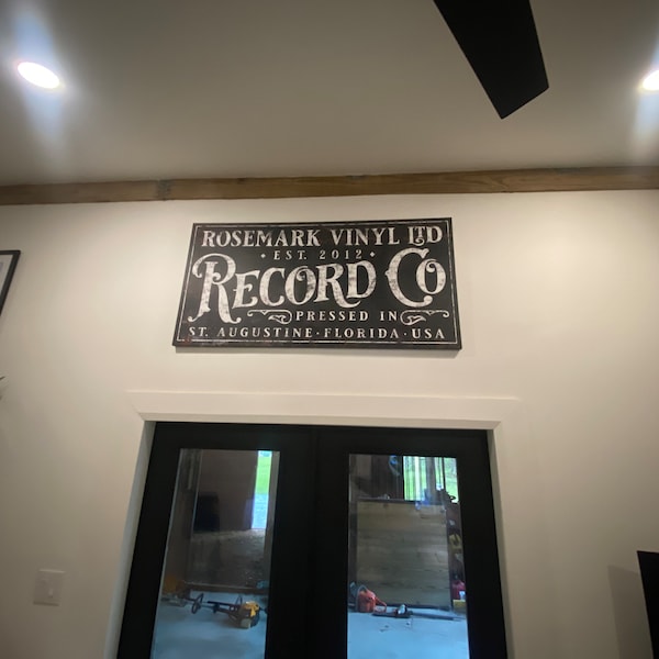 Record Label Company Sign Personalized Family Name Vinyl Turntable ...