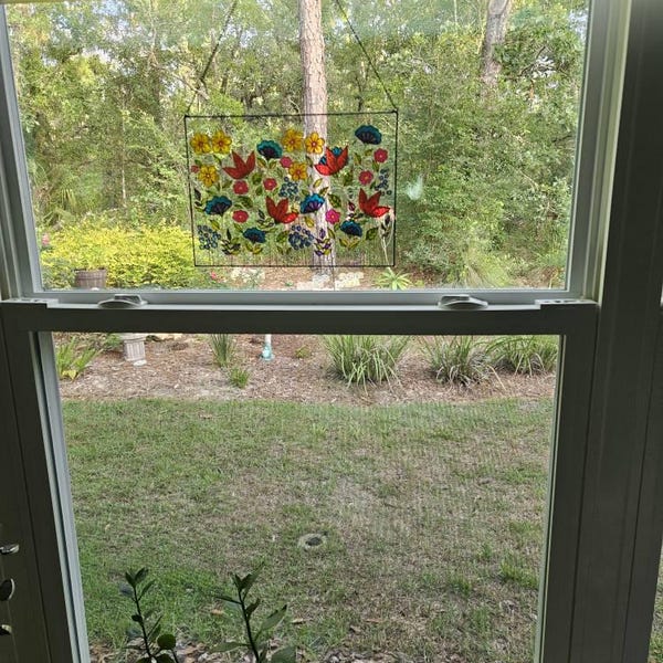 Texas Bluebonnet Suncatcher Stained Glass Window Hanging, Texas State ...