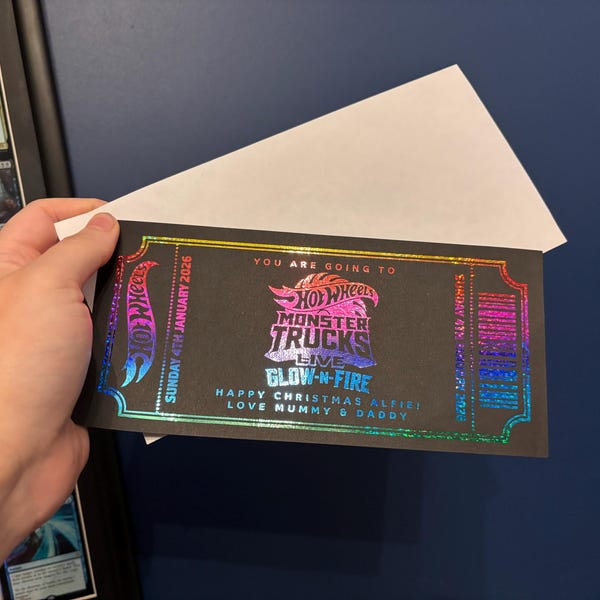 Personalised Foil Festival Keepsake Ticket Voucher, Surprise Customised ...