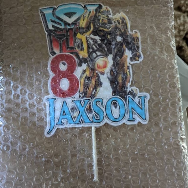Bumble Bee Cake Topper, Transformer Cake Topper, Personalized Cake ...