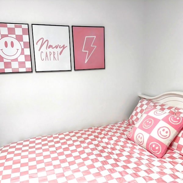 Set of 6 Checkered Girl Power Art, Kids Rainbow Good Vibes Print ...