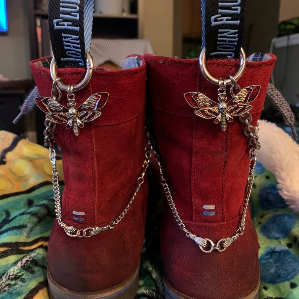 BOOT CHAIN CHARMS, Hardware Grunge Punk Charm, Shoe Accessories, Boot ...