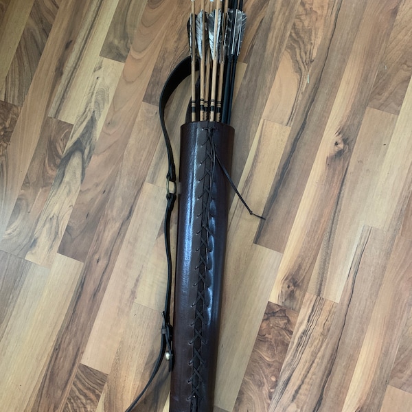 Leather, Semicircular Back Quiver - Lace-up Version - Etsy
