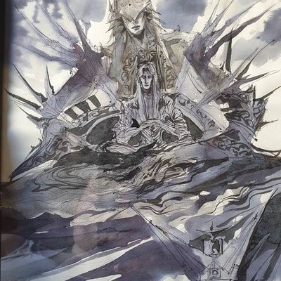 ORIGINAL Sea God Watercolor Painting Surreal Fantasy Underwater Mythic ...