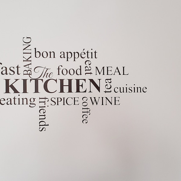 Kitchen Wall Art Sticker Cloud, Kitchen Word Sticker, Kitchen Wall ...