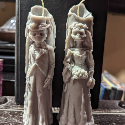 Bride and Groom Skeleton Candle Set. Till Death Us Do Part Wedding ...