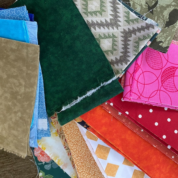 Fabric Scraps, 100% Cotton, Fabric Scrap Pack, Tiny to Medium Size ...