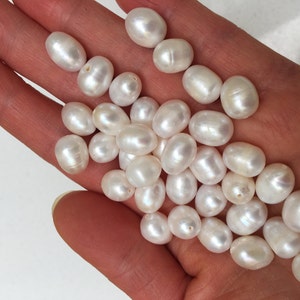 Round Pearl 7.5-8mm Leather Pearl Large Hole Pearl Freshwater - Etsy