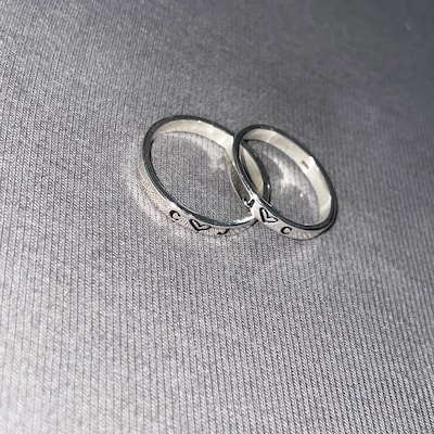 Pair of Stainless Steel Partner Rings Friendship Ring Engagement Rings ...