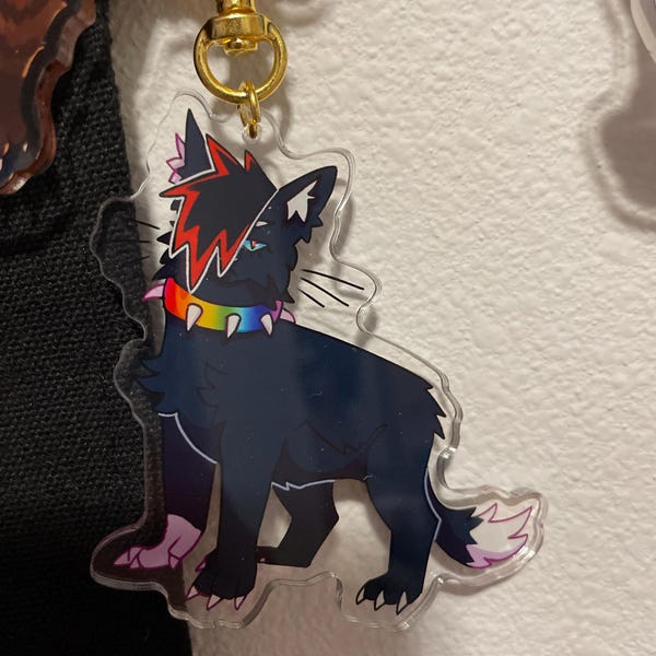 Acrylic Fighting Felines / Battle Cats Double-sided Charm Keychain - Etsy