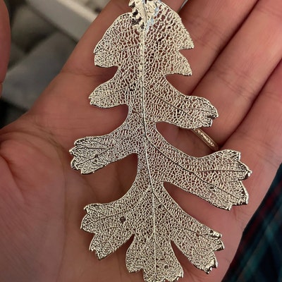 Silver Real Oak Leaf Ornaments - Etsy