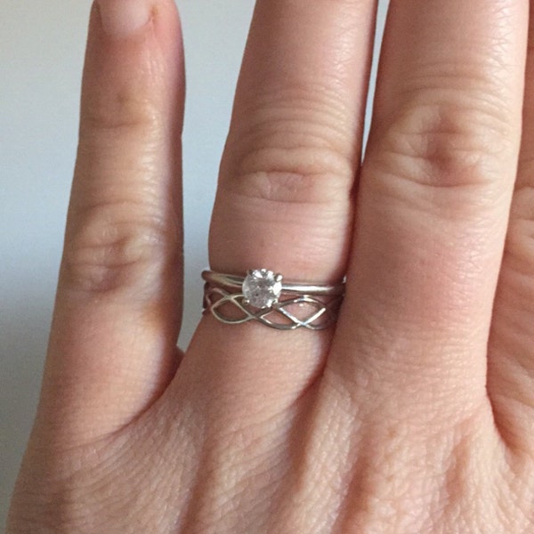 14K White Gold Celtic Wedding Ring | Handmade Solid 14k White Gold ...