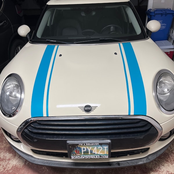 Mini Cooper Bonnet Stripes, Stripes for Hood, Racing Decoration Decals ...