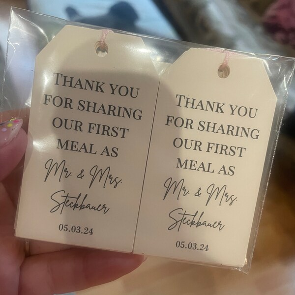 Thank You for Sharing Our First Meal as Mr and Mrs, Personalized ...