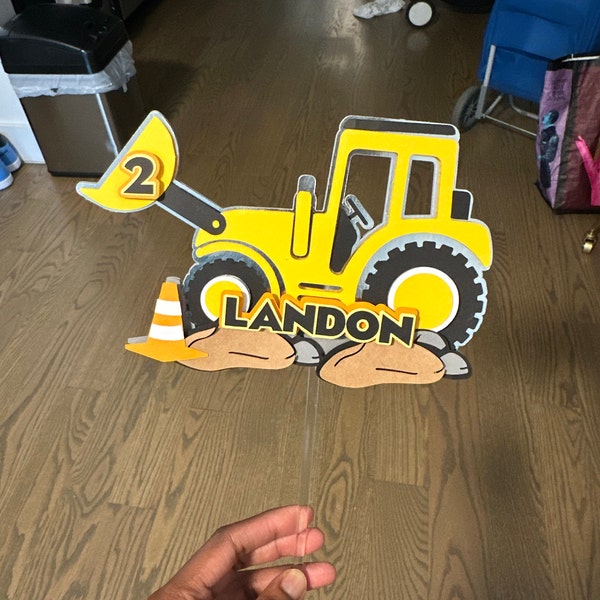 Front Loader Cake Topper, Construction Birthday Party, Boy Party, - Etsy