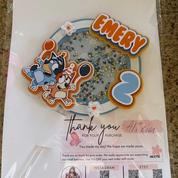 Bluey Blue Cake Topper - Etsy
