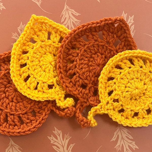 Crochet Leaf Coaster PATTERN, Leaf Coasters, Fall Leaves Crochet ...
