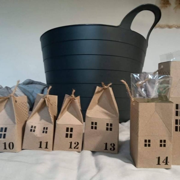 Advent Calendar Christmas Village House Kit, DIY Make Your Own - Etsy