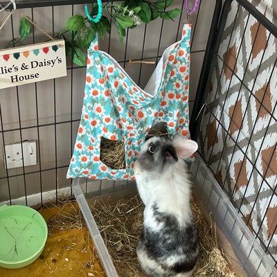 Large Hay Bag for Rabbits, Large Hay Bag for Guinea Pig, Handmade Hay ...