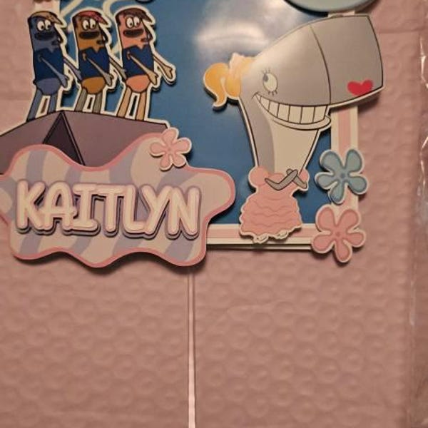 Cute Labu Monster Cake Topper - Custom Name & Age - 3D Party Decoration ...