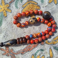 Old Accent Glass Beads Made by Thai Artisan Hands/ Indonesian Beads /java /10 Beads 18-20mm X ...