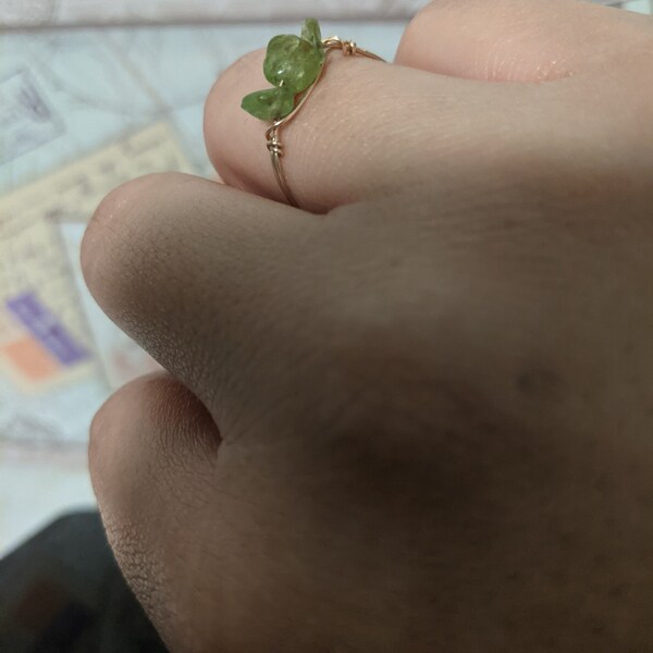 Dainty, Sweet Peridot Ring Made to Order, Sterling Silver Peridot Ring ...