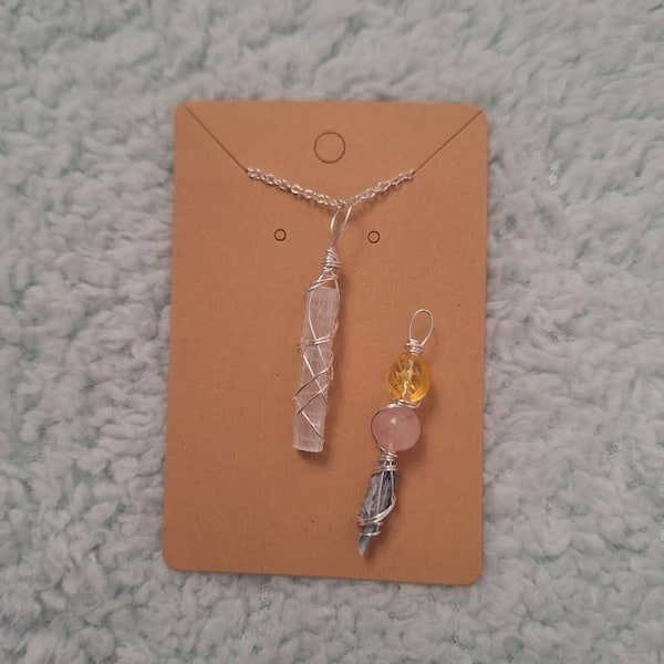 Selenite Necklace, Wire Wrapped Selenite, Selenite Protection Necklace ...