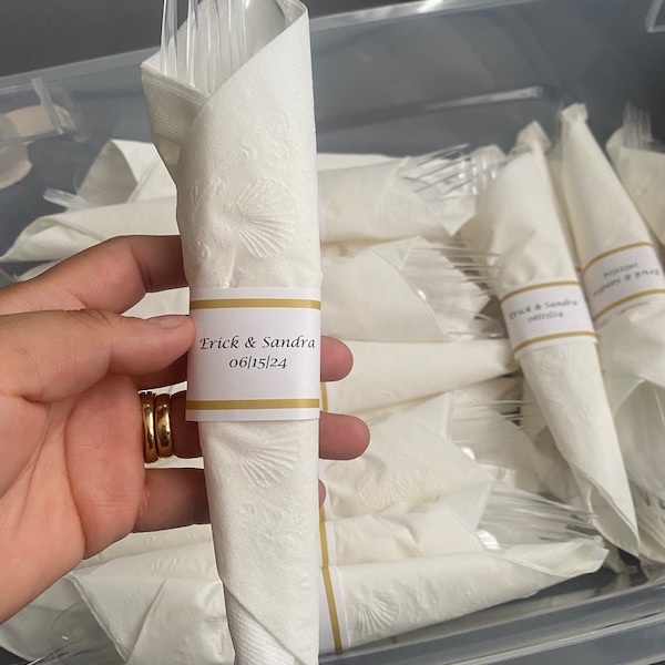50 Personalized Napkin Wrappers - Etsy