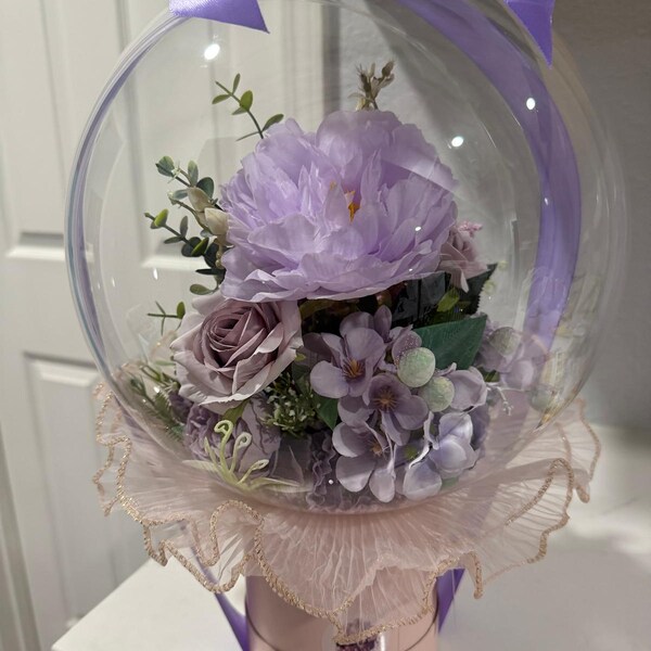 Balloon Bouquet With Silk Flowers Custom Made Flower Balloon ...