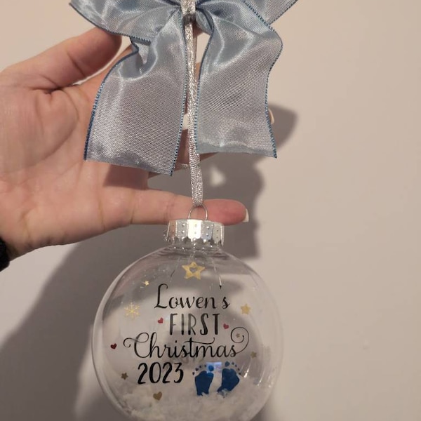 Personalised Baby's First Christmas Bauble 2025, 1st Christmas Ornament ...