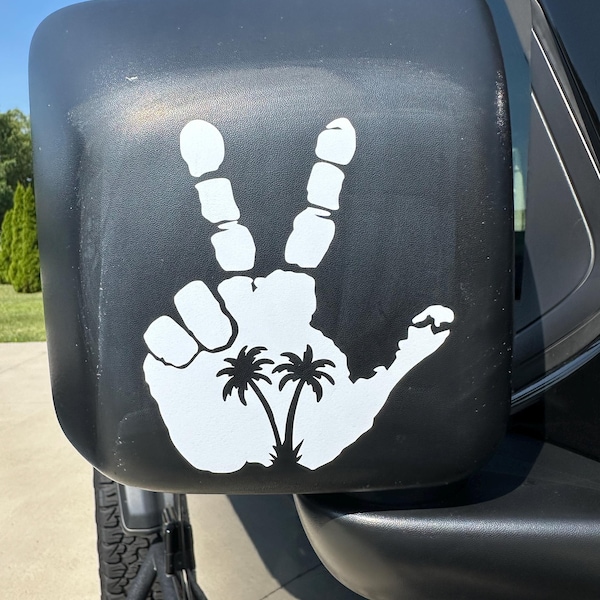 Set of 2 Hand Wave Peace Wave Decal for Jeep Side Mirrors- Wave Decal ...