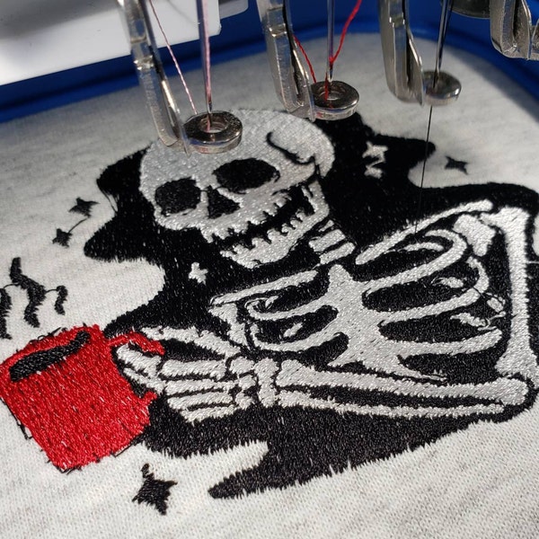 Skeleton Hands Embroidery File - Halloween PES File - Skeleton Heart ...