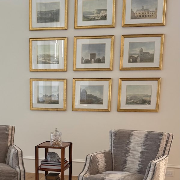 1” Antique Pale Gold Picture Frame - Real Wood Custom Frames for a ...