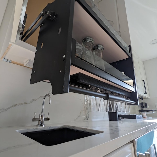 Glencairn Glass Rack Kitchen Storage Cabinet Cupboard Organizer Whiskey ...